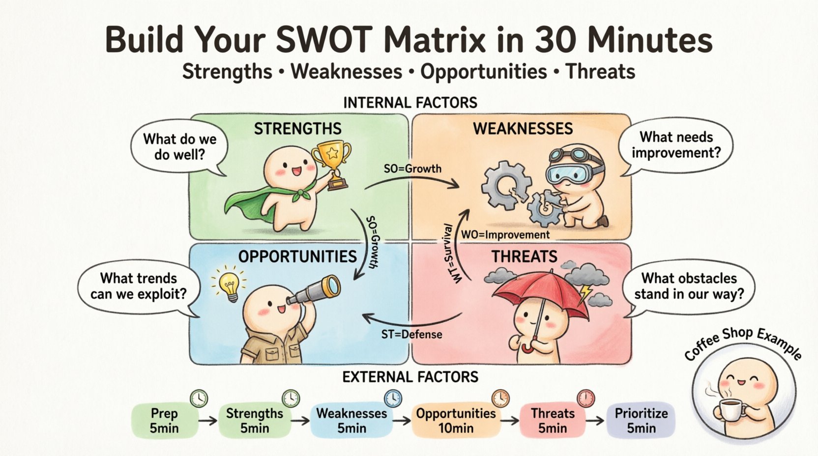 Schnellstart: Erstellen Sie Ihre erste SWOT-Matrix in 30 Minuten 📊